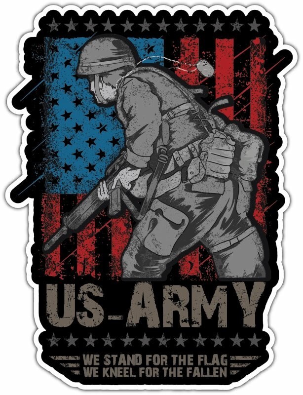 US Army Veterans Military USA Flag Car Bumper Window Sticker Decal 4"X5 ...