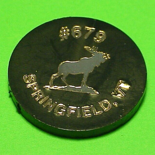 SPRINGFIELD VERMONT VT MOOSE #679/ GOOD FOR ONE $1.00 DRINK TRADE TOKEN ...