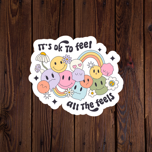 Mental health awareness sticker vinyl decal anxiety positivity it's ok ...