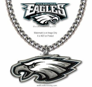 LARGE PHILADELPHIA EAGLES NECKLACE NFL FOOTBALL STAINLESS STEEL CHAIN ...