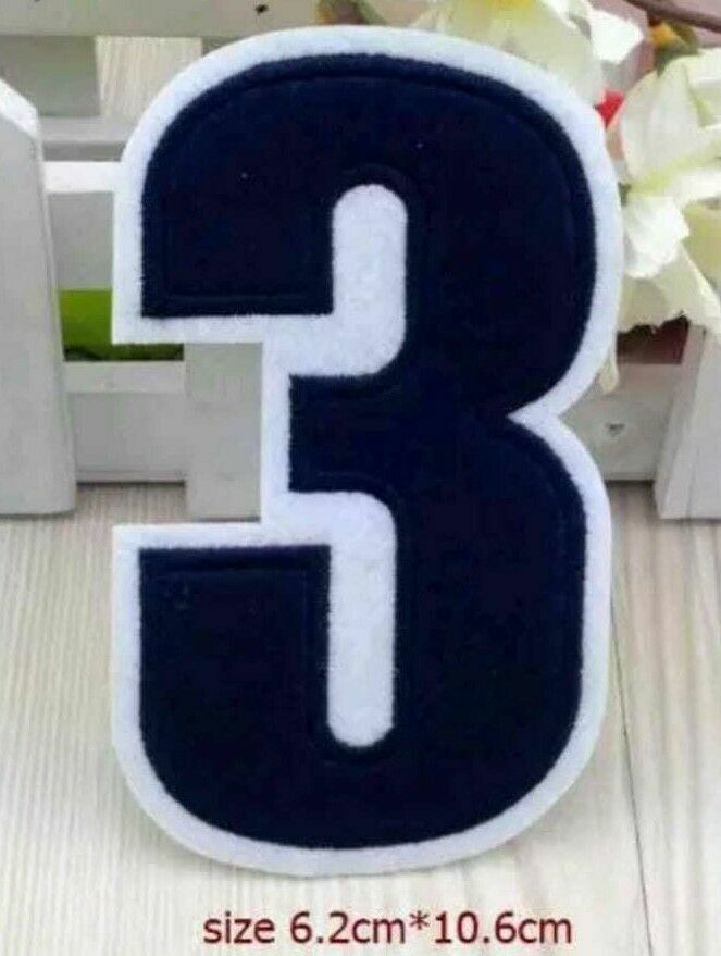 Large Number Patch Patches Jersey Iron on / Sew on Alphabet Embroidery ...