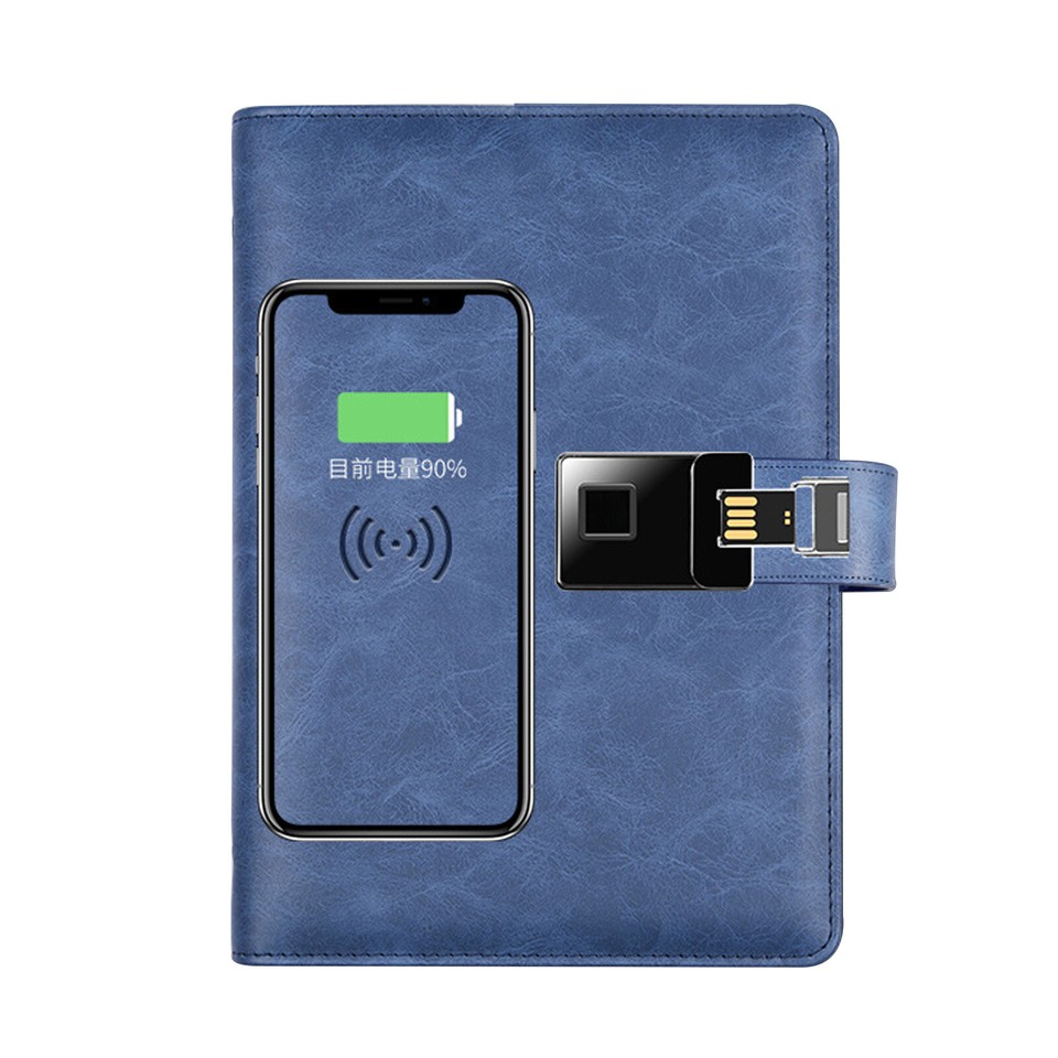 Fingerprint Lock Notebook with PowerBank U-Disk Wireless Charging ...