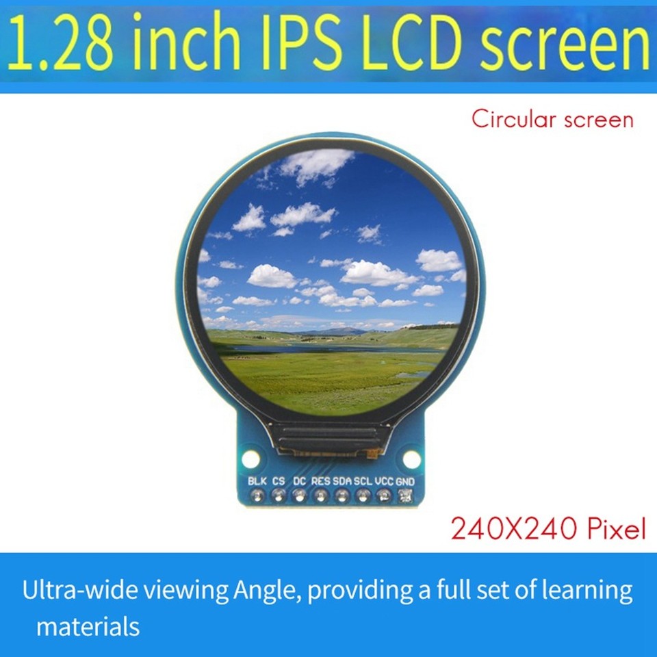 1,28--IPS-Vollbild-TFT-Display, LCD-Bildschirm, SPI-Seriell-Port ...