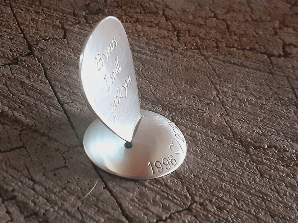 Sterling silver guitar pick with stand for silver anniversary - 25th | eBay