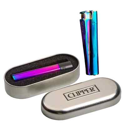 ICY JET FLAME WINDPROOF REFILABLE METAL CLIPPER GAS LIGHTER WITH GIFT ...