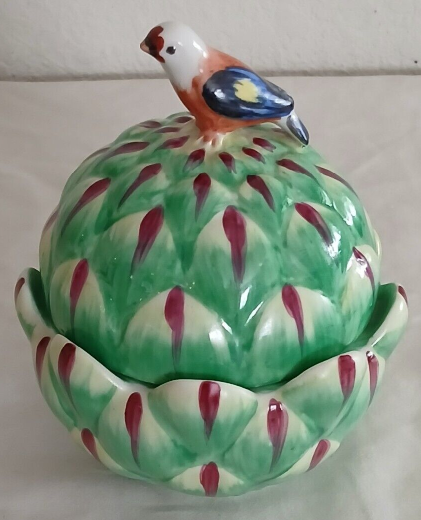 Rare Stately Homes Sir Humphrey Mottahedeh Artichoke Lidded Box Bird ...