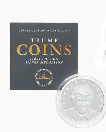 Official Trump Coin FIRST EDITION. Silver COIN from PRESIDENT Trump. W ...