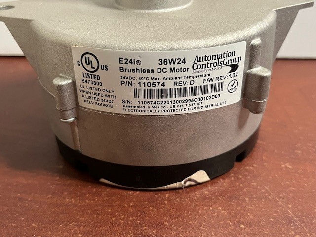 HYTROL / AUTOMATION CONTROLS BRUSHLESS DC MOTOR 110574 / e24i 033.09022 ...