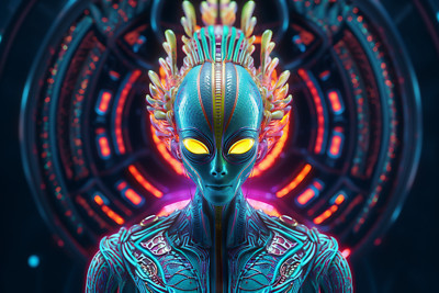 Alien Psy UV tapestry, Blacklight Reactive, Psychedelic Wall Hanging ...