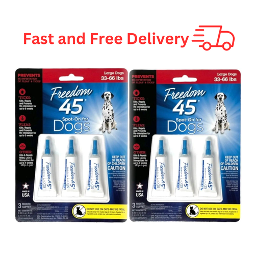 Freedom 45 Spot On Flea Tick Control for Dogs Large 33-66 LBS 6 Month ...