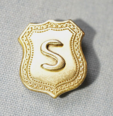 Charm Badge Shaped Letter "S" Slide Gold Tone Vintage | eBay