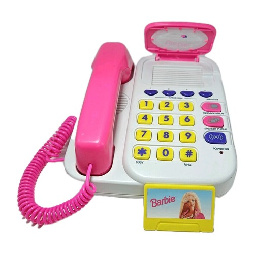 Vintage 1995 Mattel Barbie Pink Super Talking Answering Machine ...