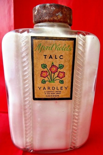 Vintage Yardley Powder Jar Bottle April Violets Talc London Advertising ...