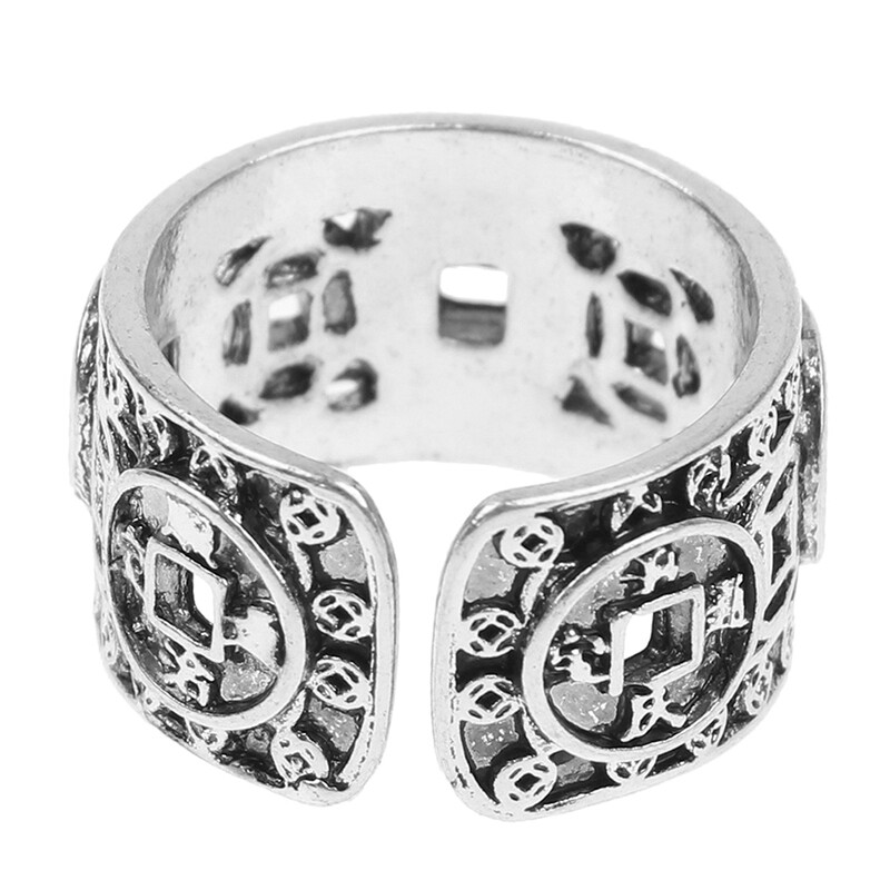 Vintage Ethnic Style Five Emperors Money Coin Rings Lucky Adjustable ...