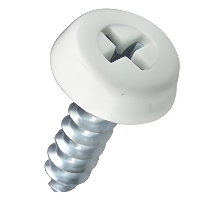 Number Plate Screw Oversized Moulded Head Polytop Screws All Colours 8G ...