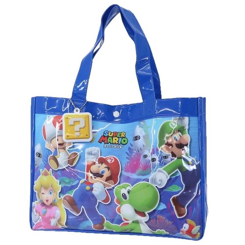 Super Mario Beach Tote Bag Blue Pool Bag Mario Stars Yoshi Luigi Toad ...