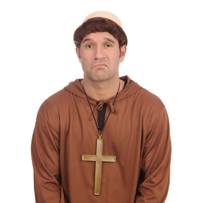 Moine Perruque Court Cheveux Adultes Religieux Figure Hommes Costume ...