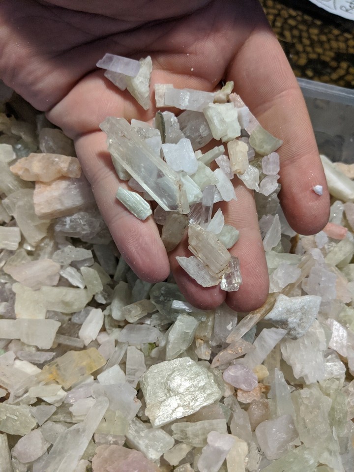 1lb Bulk Wholesale Natural Pink Green Clear Kunzite Spodumene Crystals ...