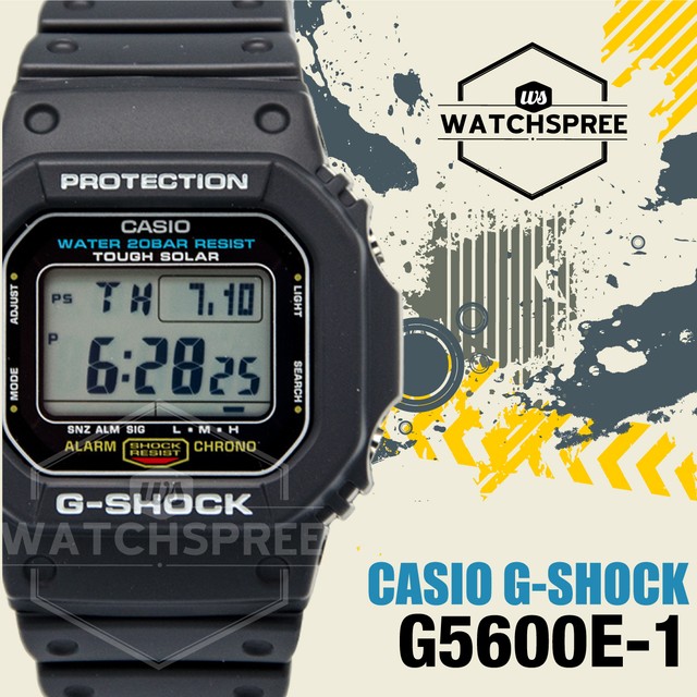 Casio G-Shock G-5600E-1 Classic Solar Power Watch - Black for sale ...