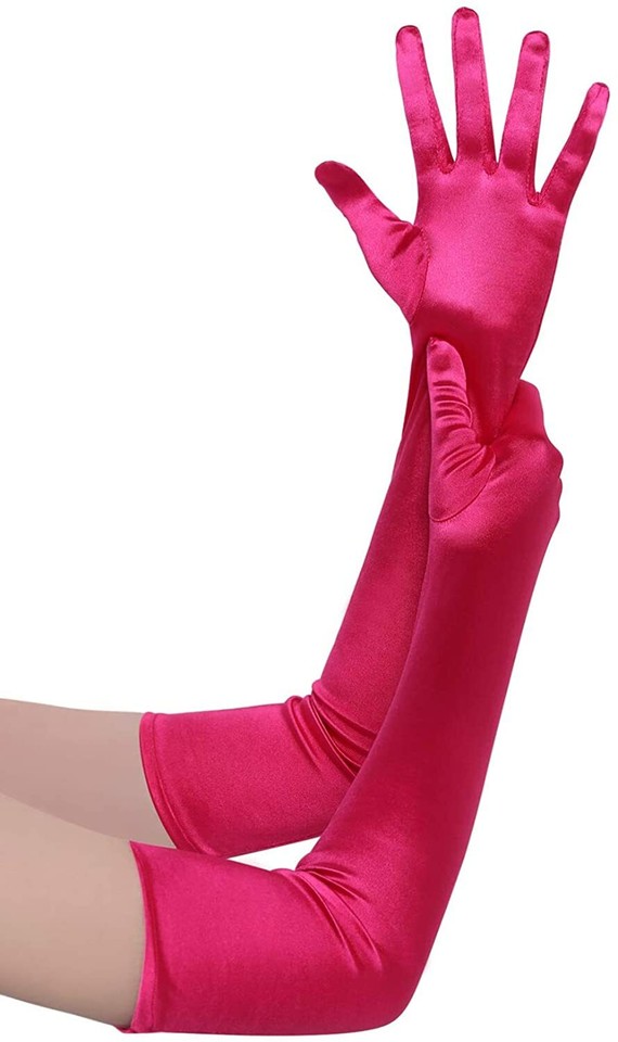 Womens Satin Evening Gloves 21'' Long Party Dance Elbow Length Opera ...