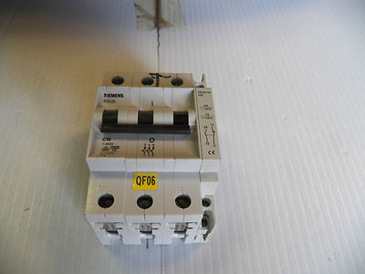 SIEMENS CIRCUIT BREAKER W/AUX CONTACT 5SX23 C16 5SX9100 16A 16 A AMP 3 ...