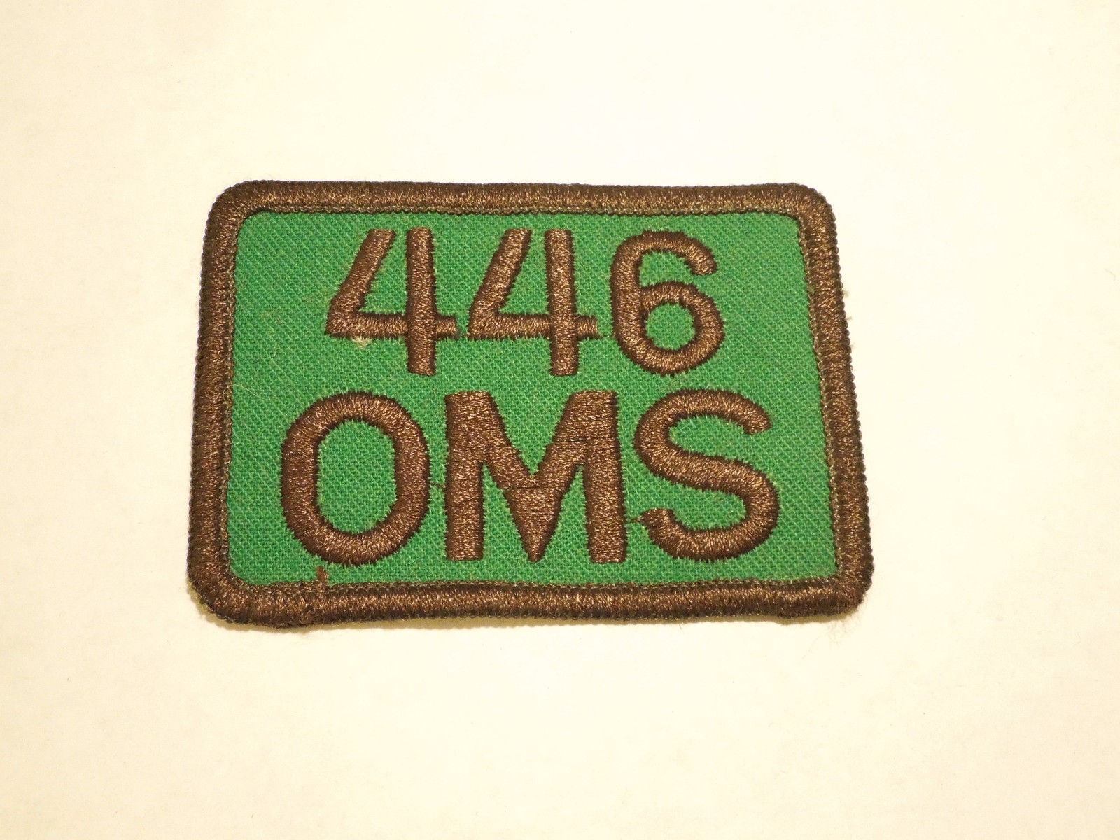 Vintage 446 OMS US Air Force Military Embroidered Iron On Patch Green ...