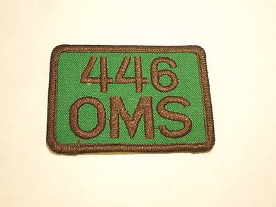Vintage 446 OMS US Air Force Military Embroidered Iron On Patch Green ...