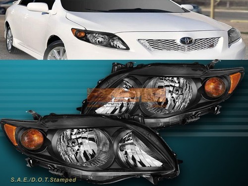 FiT FOR 2009-201 TOYOTA COROLLA BLACK CLEAR HOUSING HEADLIGHTS INCLUDED ...
