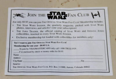 vintage Star Wars Fan Club Membership Form early version, paper ...