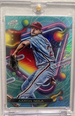 2023 Topps Cosmic Chrome AARON NOLA #88 teal Space Dust 093/199 ...