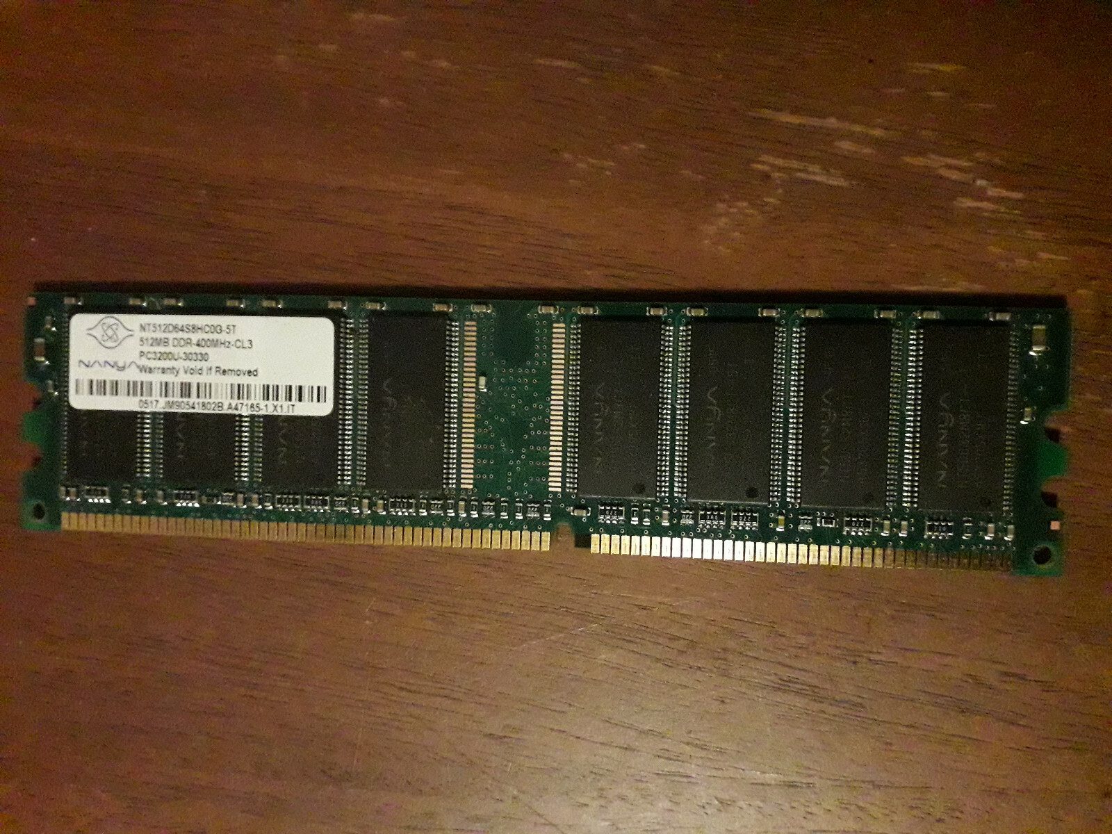 Nanya 512MB DDR RAM 400MHz CL3 PC3200U 30330 NT512D64S8HC0G-5T | eBay