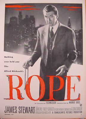 1948 Alfred Hitchcock ROPE James Stewart ROPE Movie Print Ad | eBay
