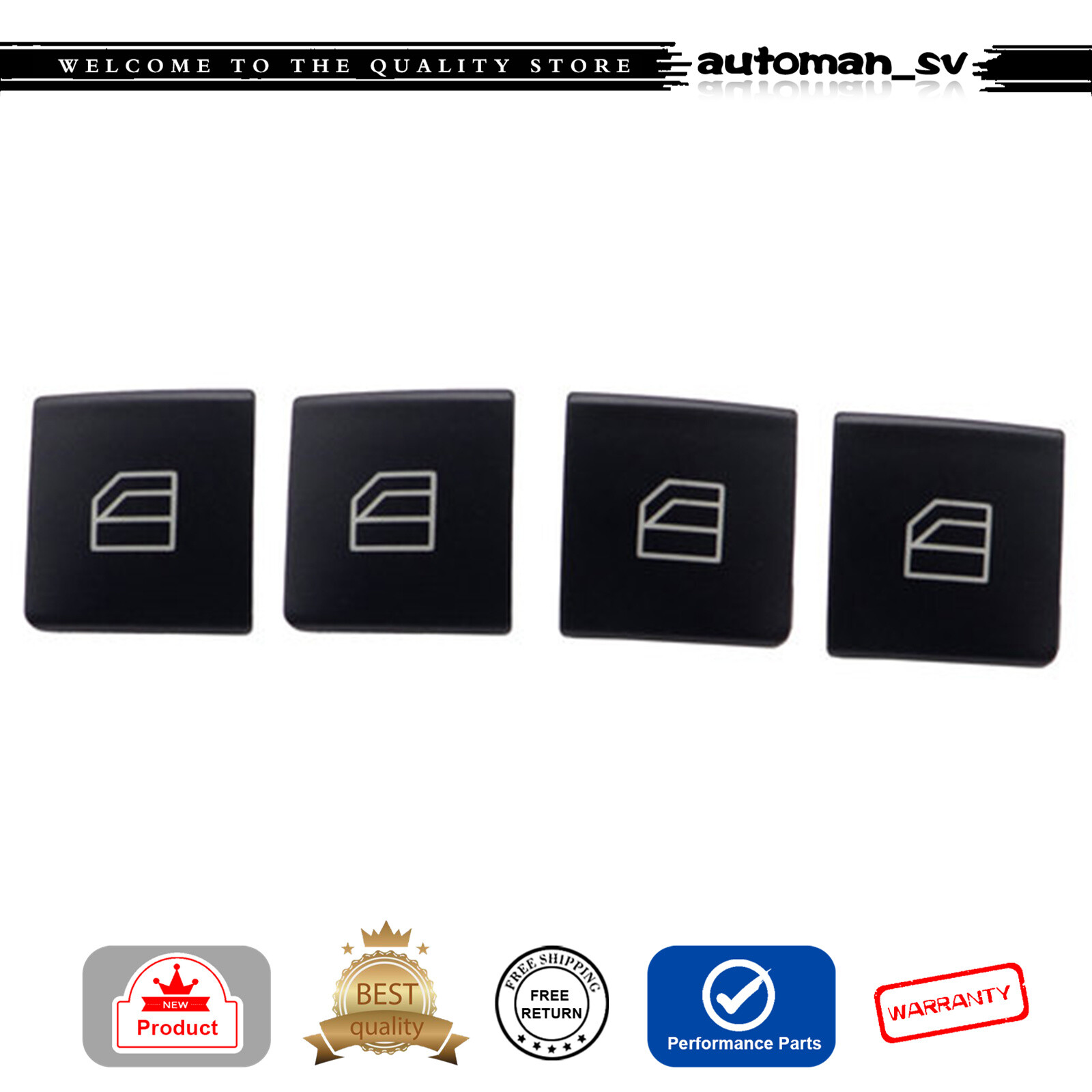 4 x Window Switch Button Cap for Mercedes C E W204 S204 W212 S212 A207 ...