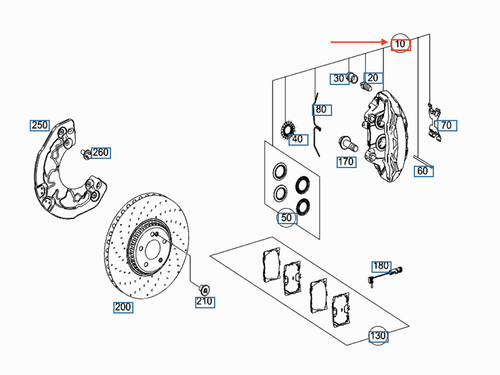 NEW MB GLC COUPE C253 FRONT LEFT BRAKE DISC CALIPER A0004210000 | eBay