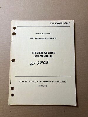 TM 43-0001-26-2 Equipment Data Sheets for Chemical Weapons and ...