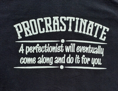 New Shirt Woot! Black T-Shirt Men's Size L, 'Proactive Procrastinator ...