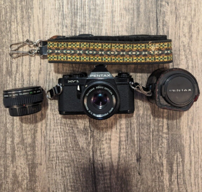 Vintage Pentax MV 1 Camera 35mm Full Frame SLR 50mm Lens UNTESTED Extra ...