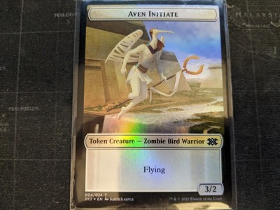 MTG Magic: The Gathering FOIL Aven Initiate // Boar Token 2X2 Double ...