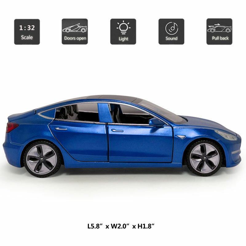 1/32 Tesla Model 3 Model Car Diecast Toy Cars Kids Toys Gifts for Boys ...