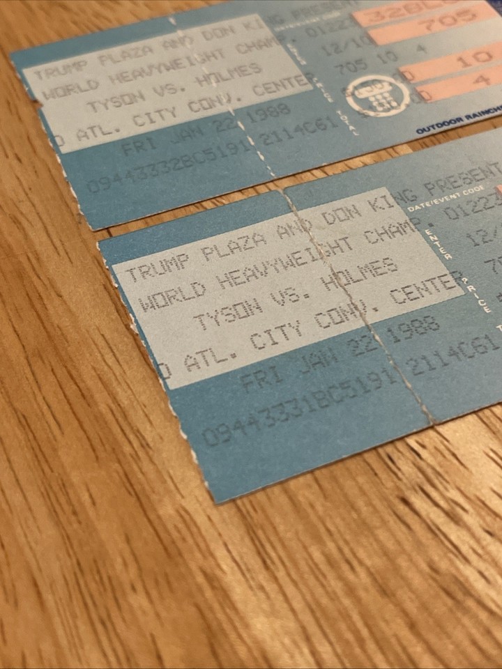 (2) 1/22/1988 Mike Tyson Vs Larry Holmes Ticket Stubs Ready for Grading ...