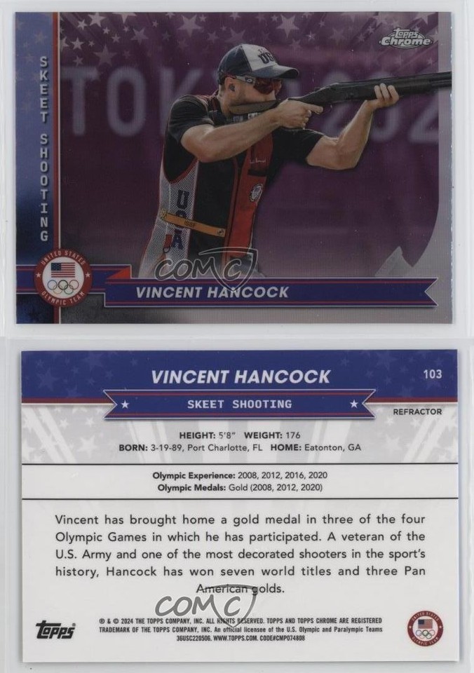 2024 Topps Chrome US Olympic & Paralympic Team and Hopefuls Vincent ...