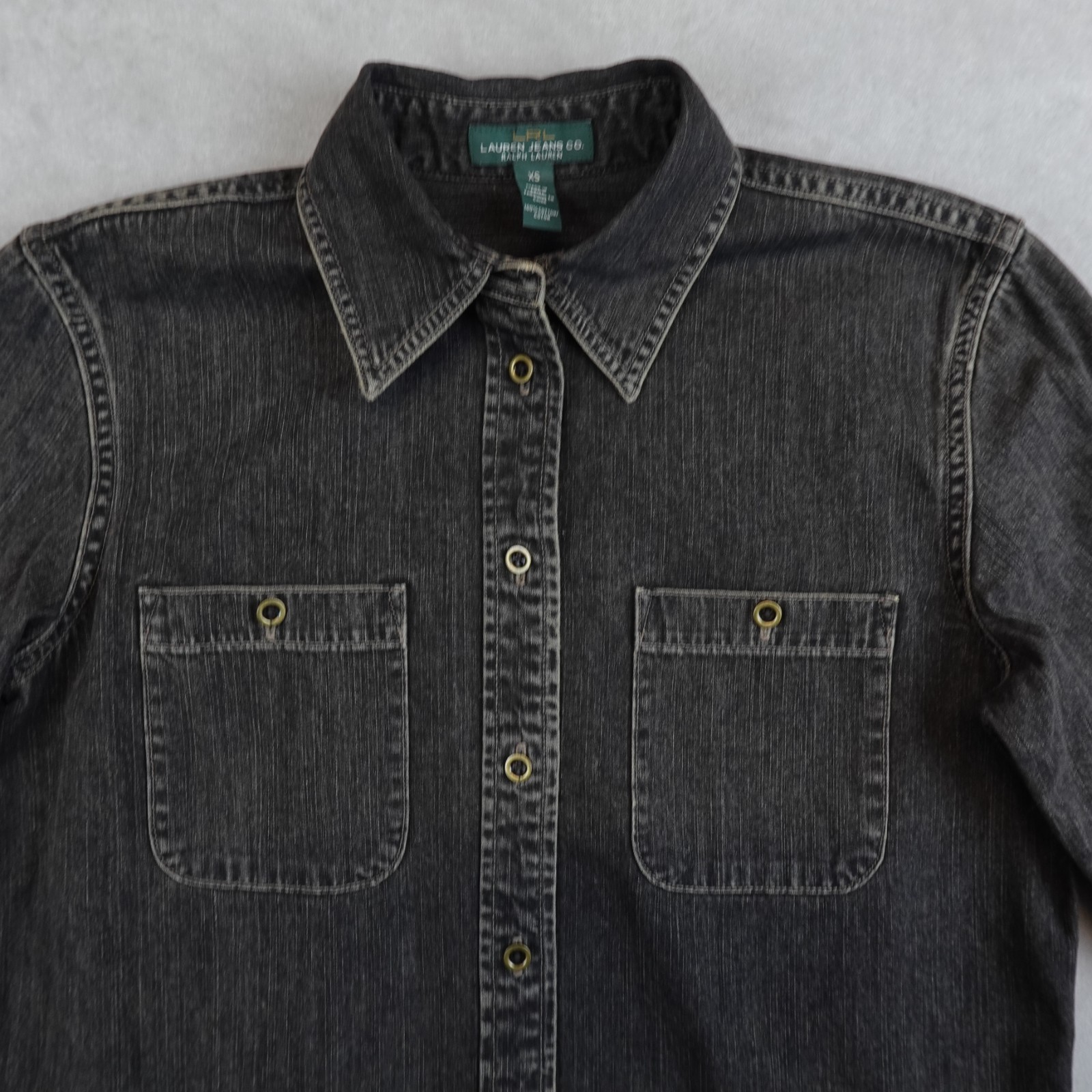 LRL Lauren Jeans Co Ralph Lauren Womens Chambray Denim Shirt Size XS | eBay