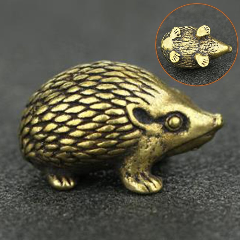 Brass Hedgehog Vintage Style Statue Animal Doll Metal Figure Office ...