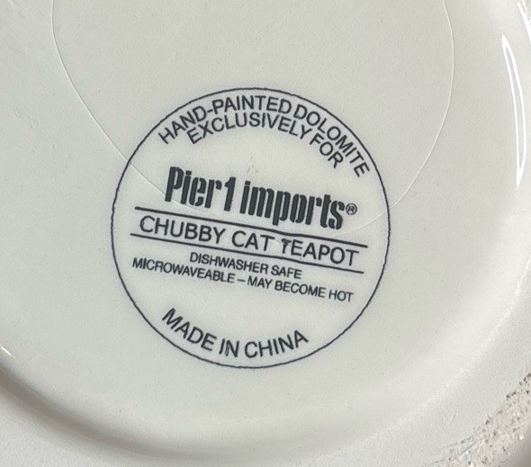 Vintage 90’s PIER 1 Black & White Chubby Cat & Mouse Teapot w/lid Shelf ...