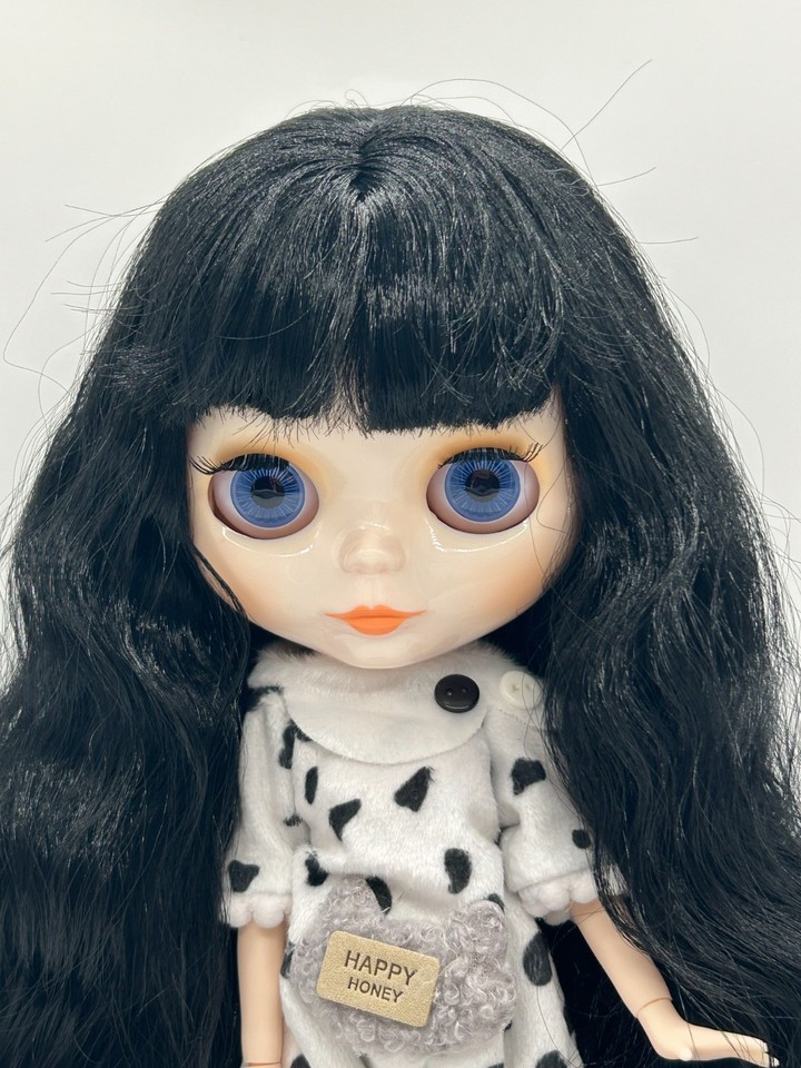 Blythe Factory Jointed Doll Wavy Long Hair Color Charcoal with Pajamas ...