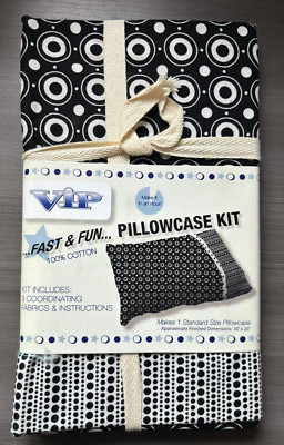 VIP Cranston Pillowcase Kit 100% Cotton Dotted Fabric Themed Fast & Fun ...