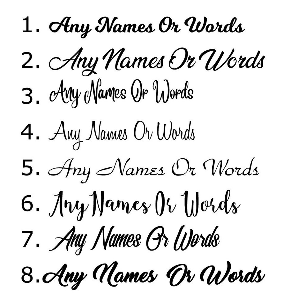 Custom Personalised Name/Word Cut-Vinyl Decal Sticker - Fancy Script ...
