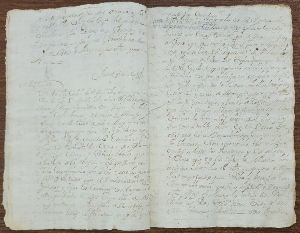 Handwritten manuscript 1688 Spanish Colonial Peru multiple stamps and ...