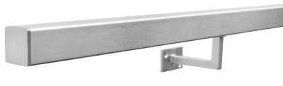 Brushed Steel Handrail - Pre-Assembled Stainless Square Metal Stair ...