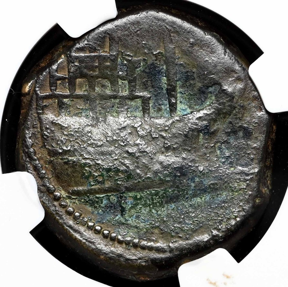 GAUL, Vienna. Octavian, with Divus Julius Caesar. c. 36 BC. Æ Dupondius ...